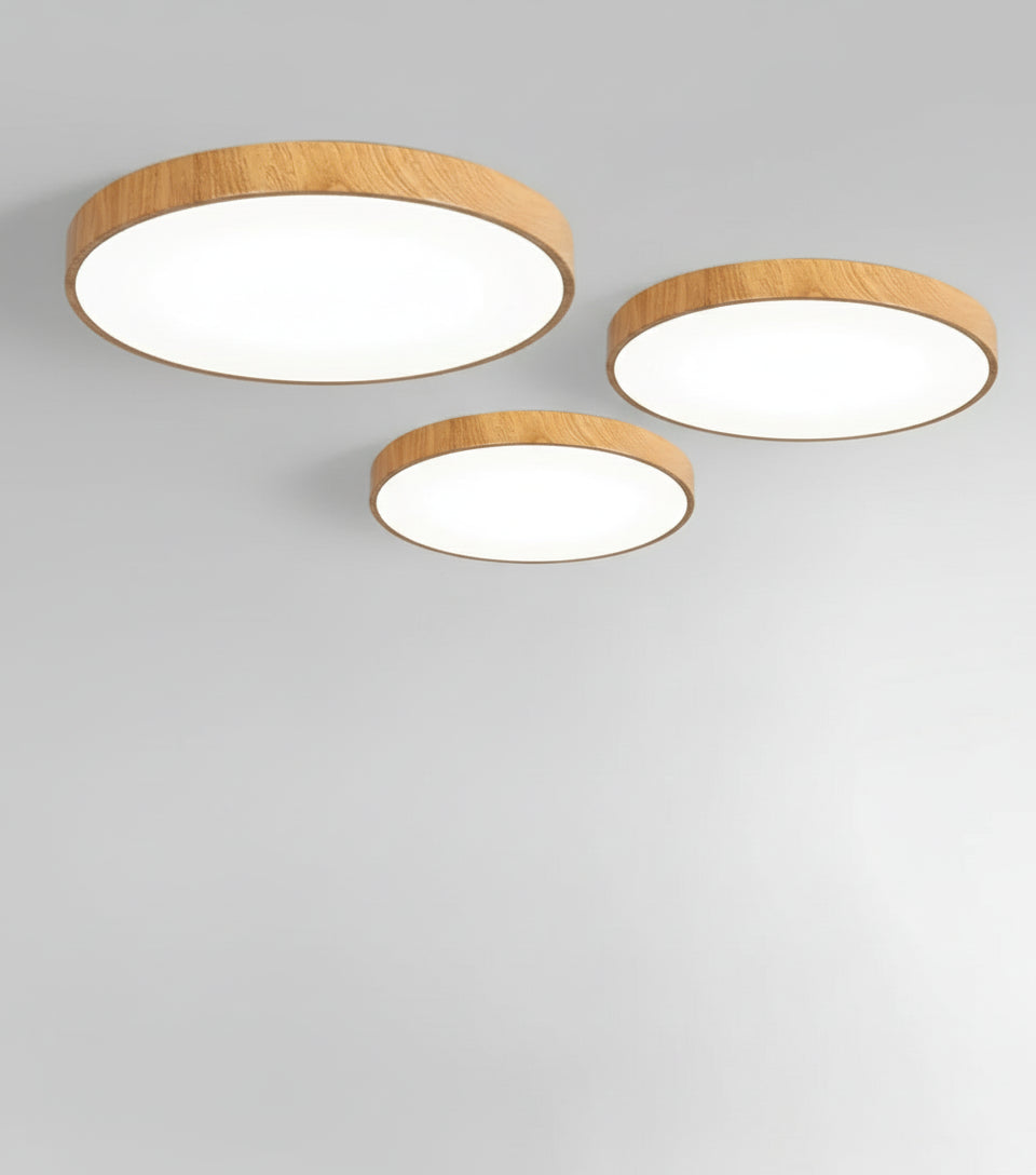 Luminária de Teto LED Plafon Moderna com Madeira – Akada Brasil